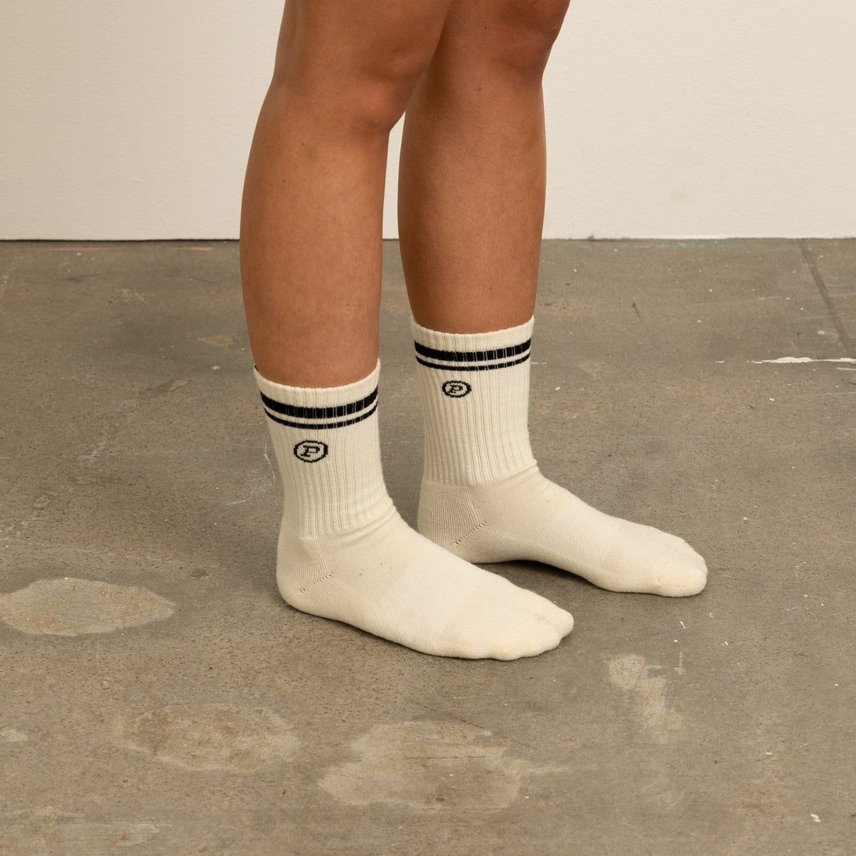 Merino Wool Blend Crew Socks - Paire